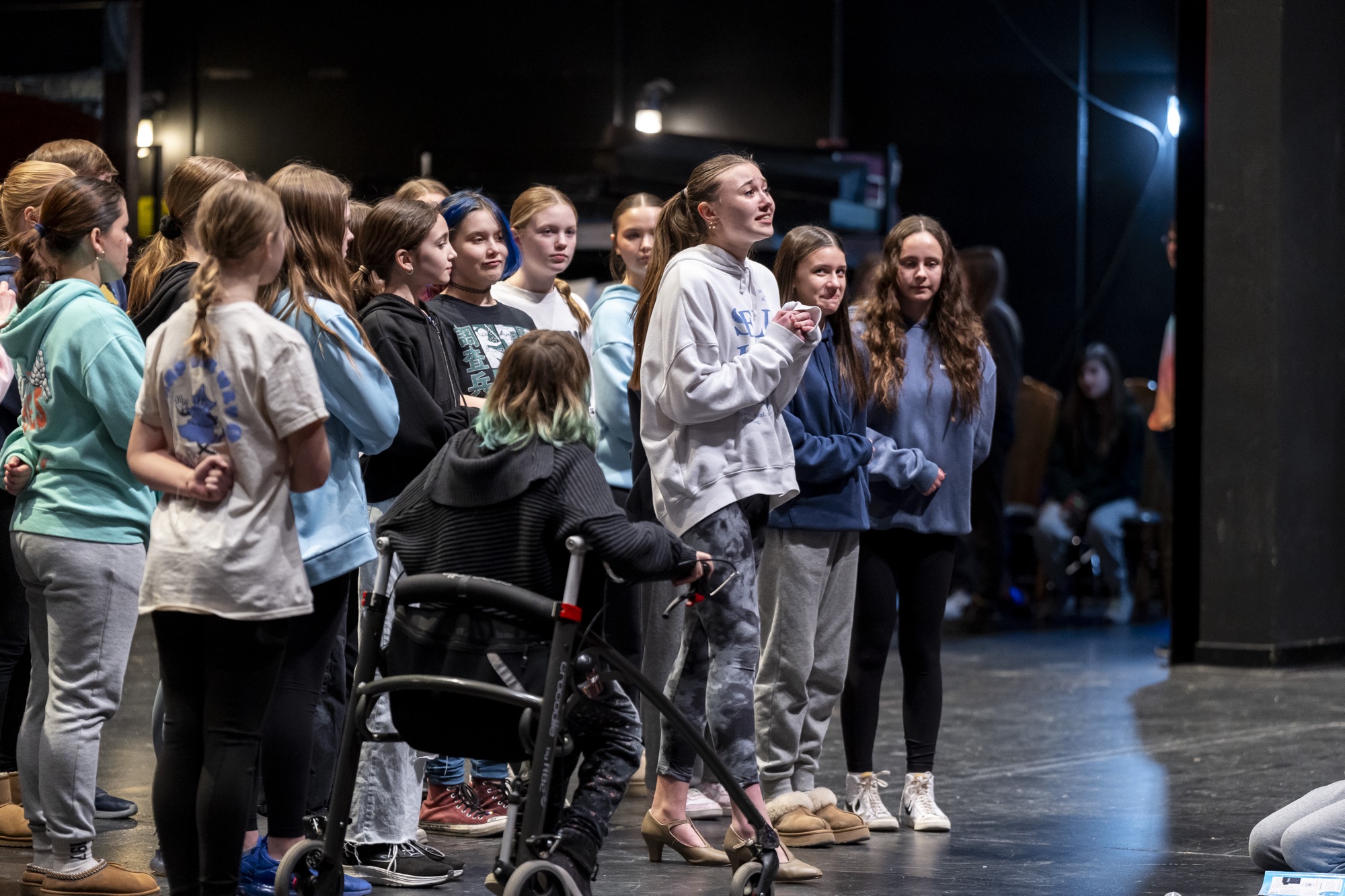 Anna (Addie Patterson) rehearses a scene with chorus members (Photo ...