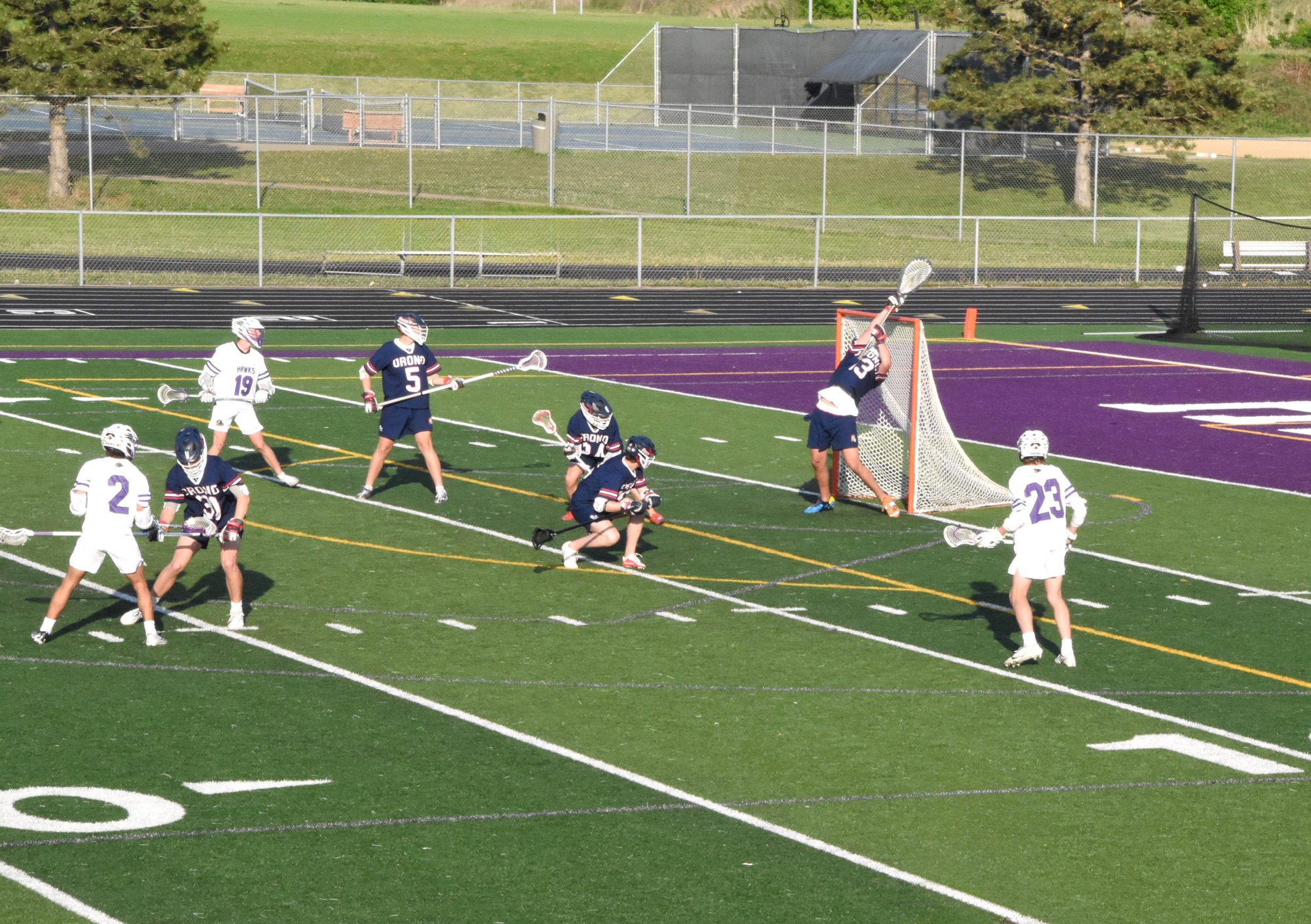 Kamren Atteberry’s (#2) shot on goal with Ian Schaffer (#19) and Evan ...